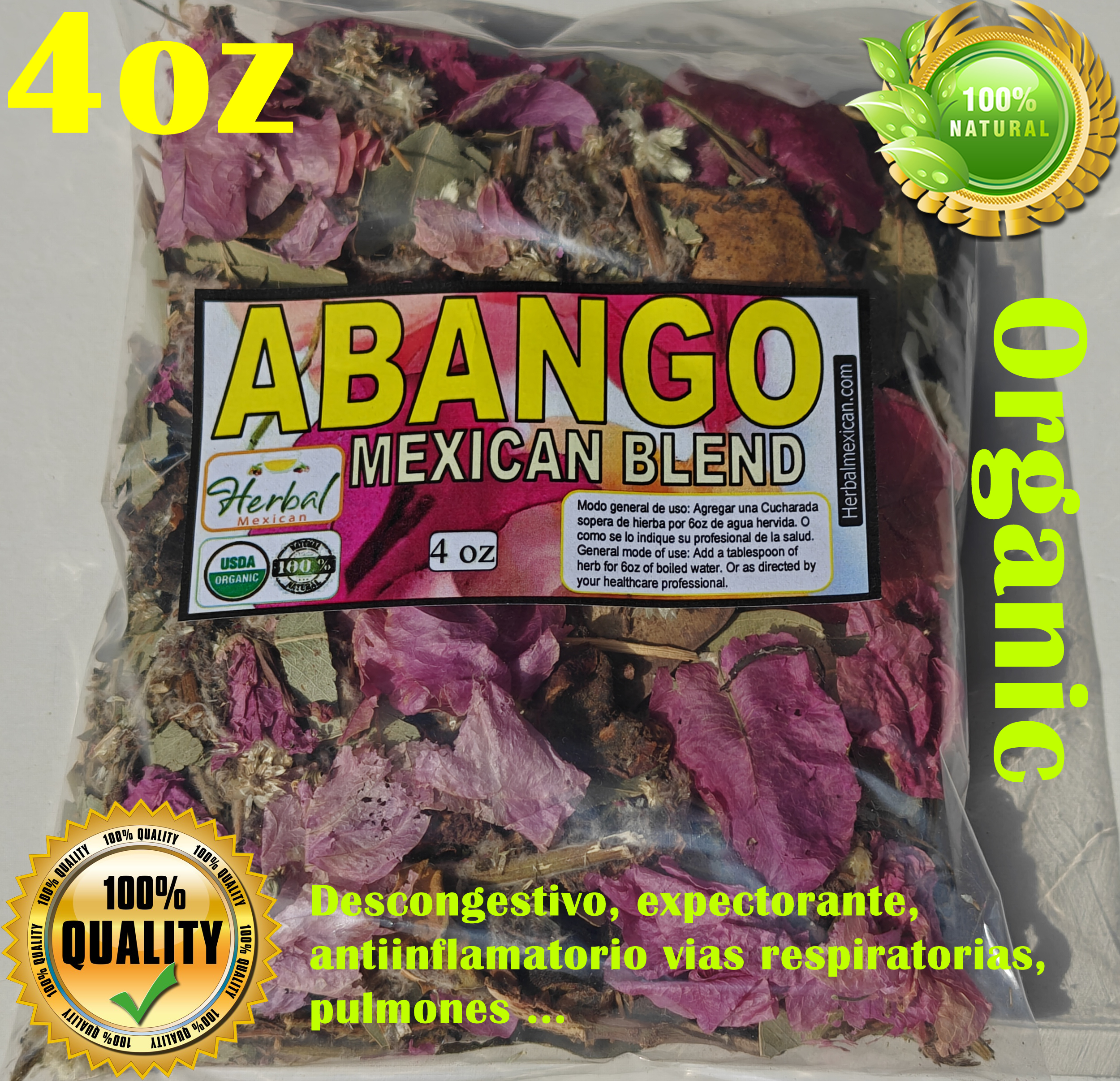 Abango 4oz, abango te/tea,tizana de abango Abango mexican blend